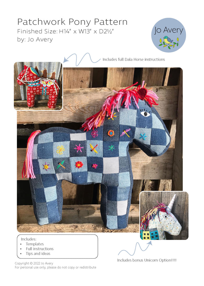 Patchwork Pony/Unicorn PDF Pattern – Stitch Gathering